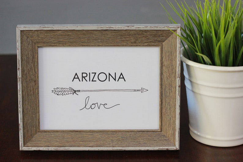 Set of 2, Superstition Mountains + Arizona Love, Line Drawings ...