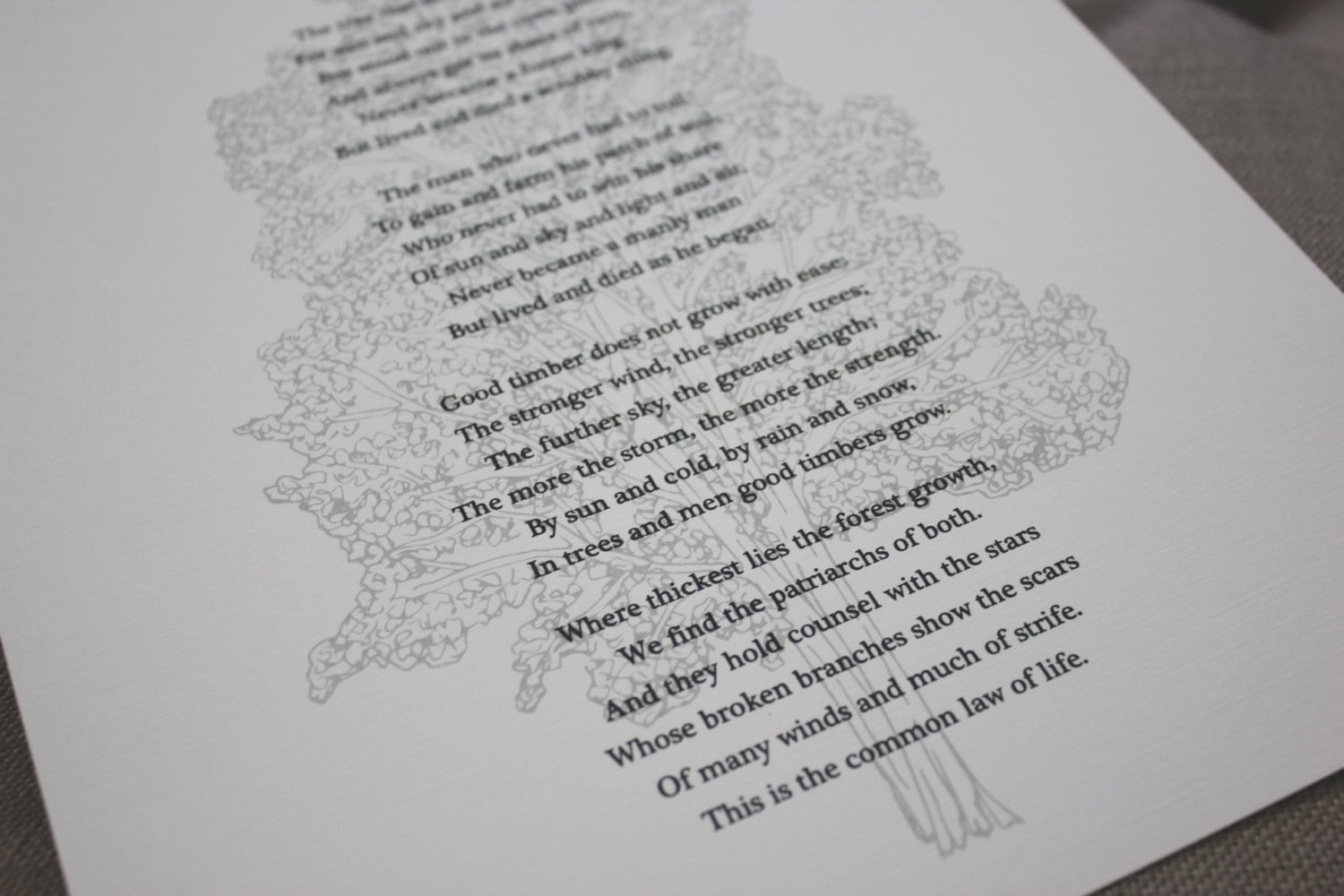 Good Timber Poem With Cedar Tree Line Drawing - PDF Download - Etsy