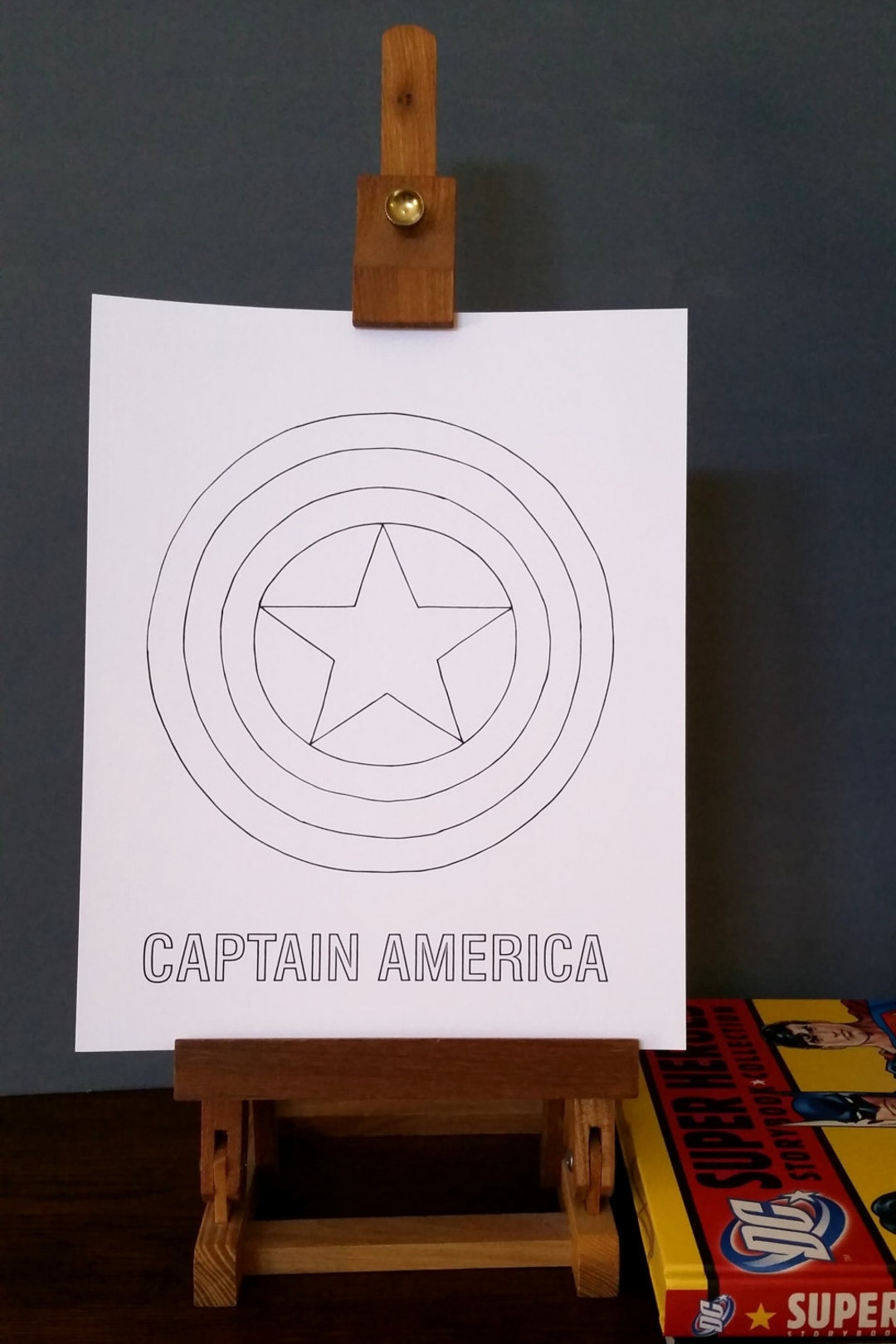 Captain America - Color or B+W Line Drawing, Reproduction From Original ...