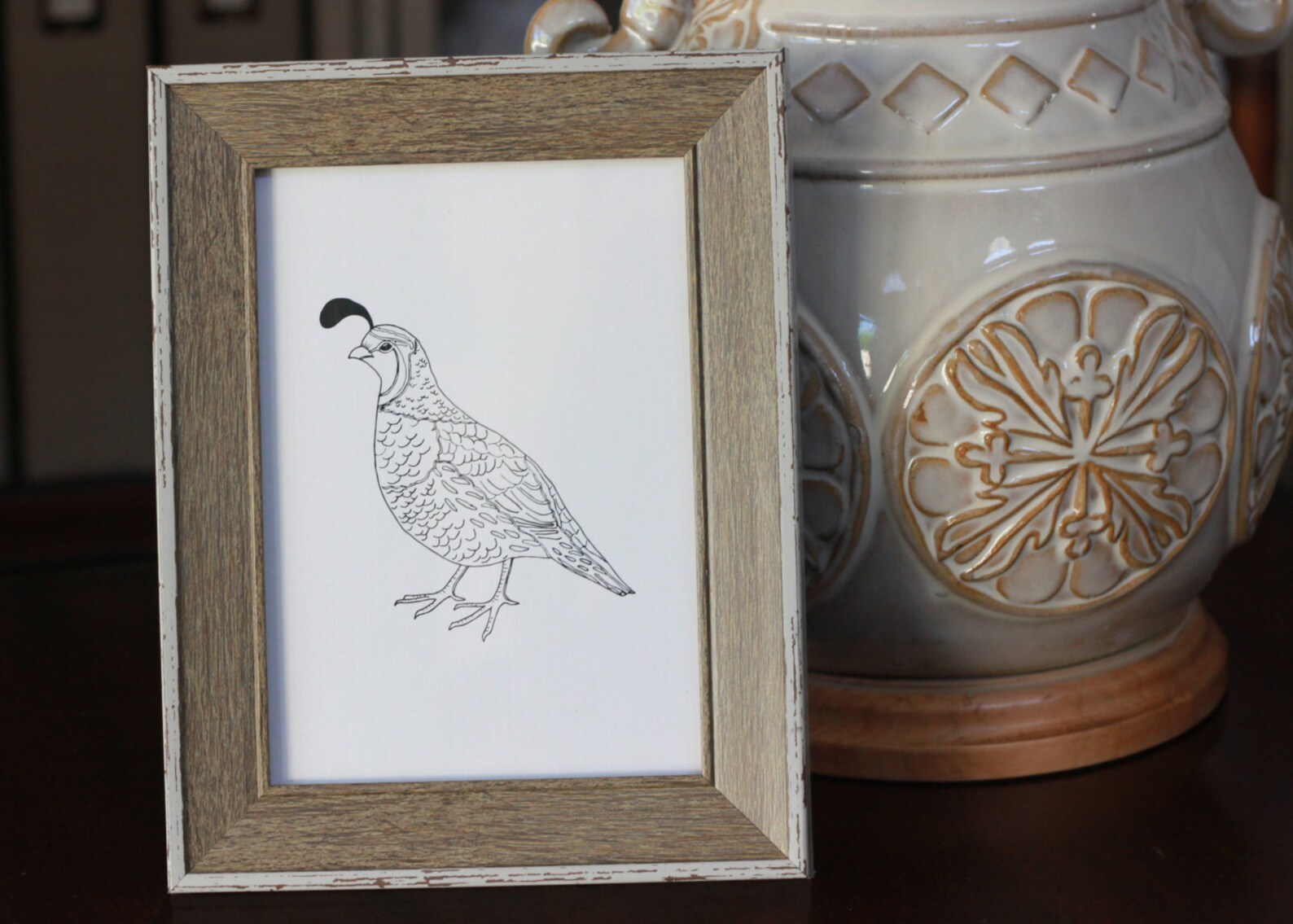 Quail Drawing, Reproduction From Original Ink Drawing - Etsy