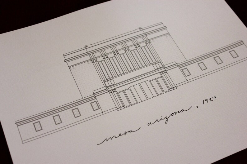 Mesa Arizona Temple Line Drawing, PDF Download - Etsy