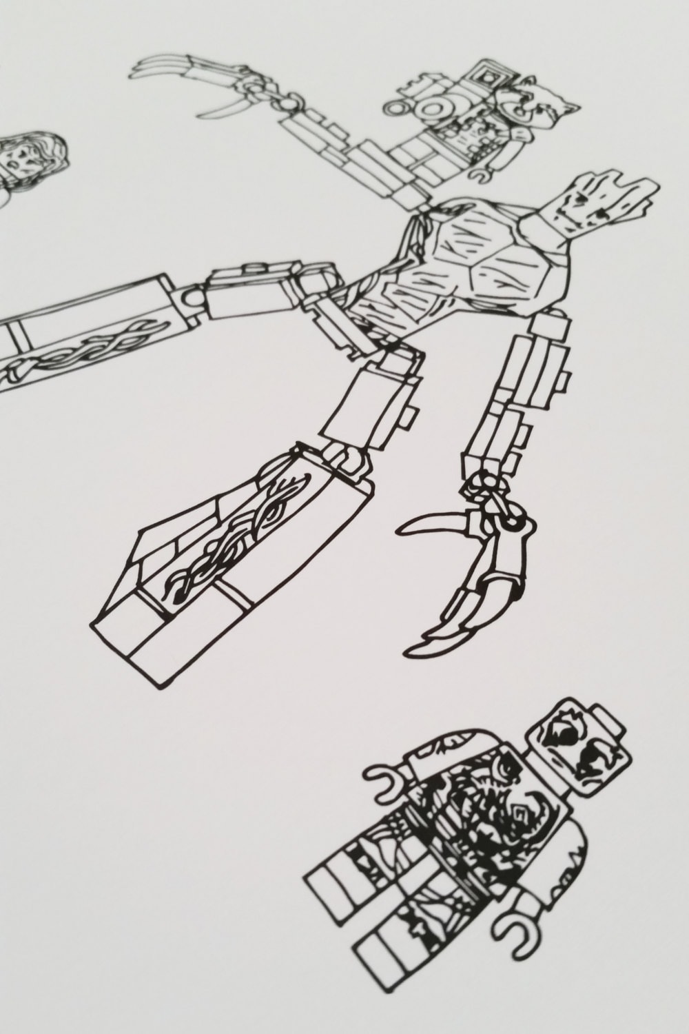 Brick Guardians - Line Drawing, Reproduction From Original Ink Drawing ...