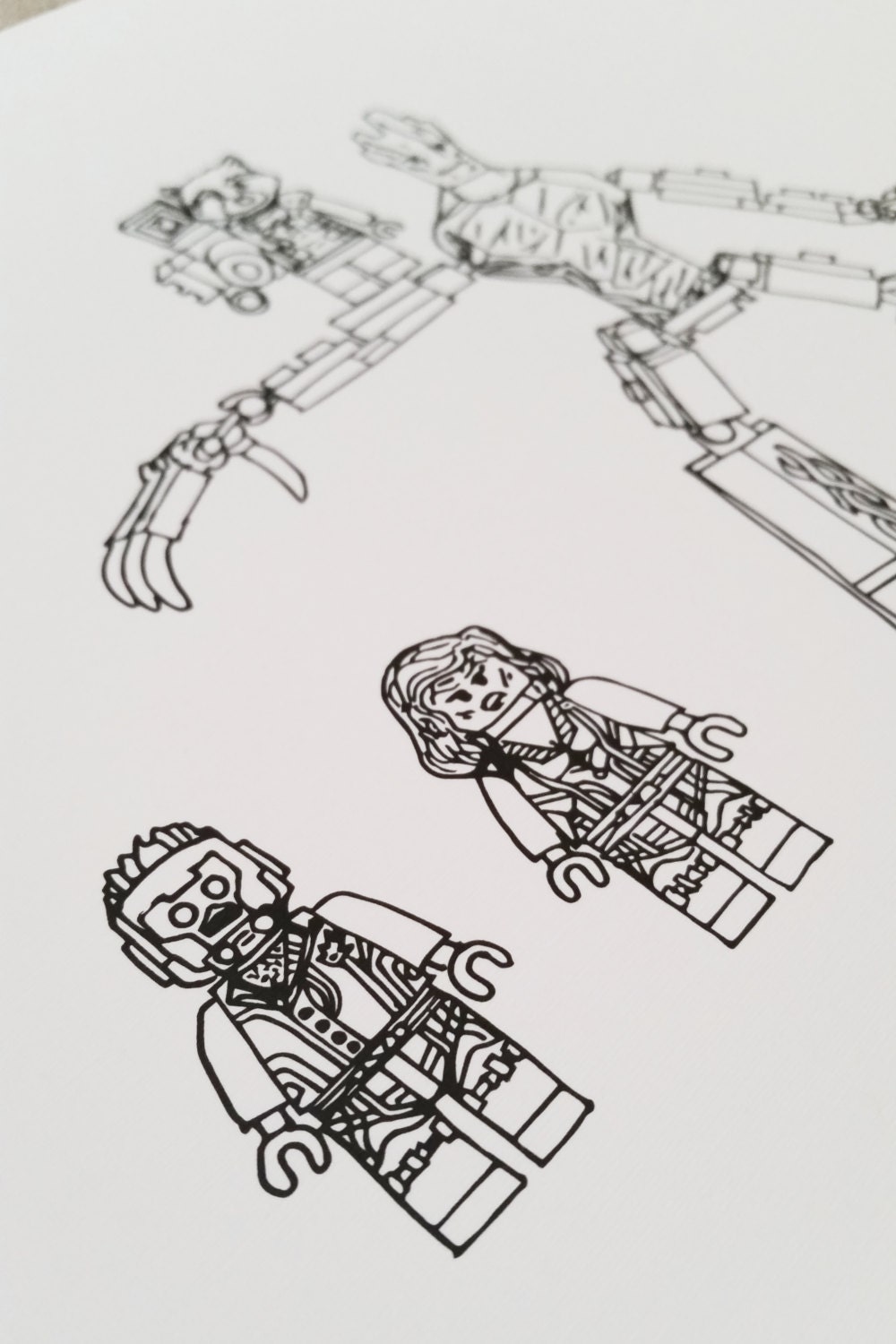 Brick Guardians - Line Drawing, Reproduction From Original Ink Drawing ...