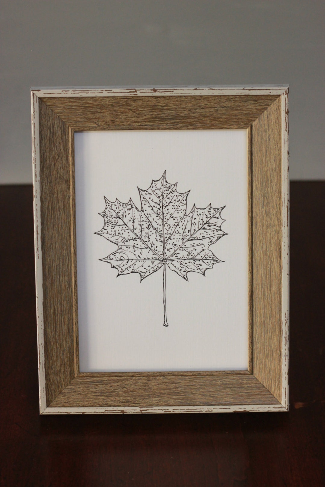 Maple Leaf, B+W, Color, Reproduction From Original Ink Drawing - Etsy