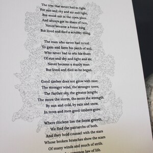 Good Timber Poem With Cedar Tree Line Drawing - PDF Download - Etsy