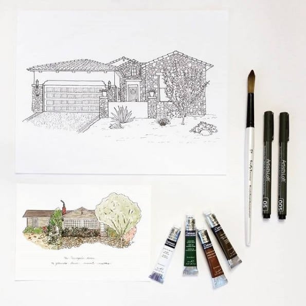 Custom House Drawing - Etsy