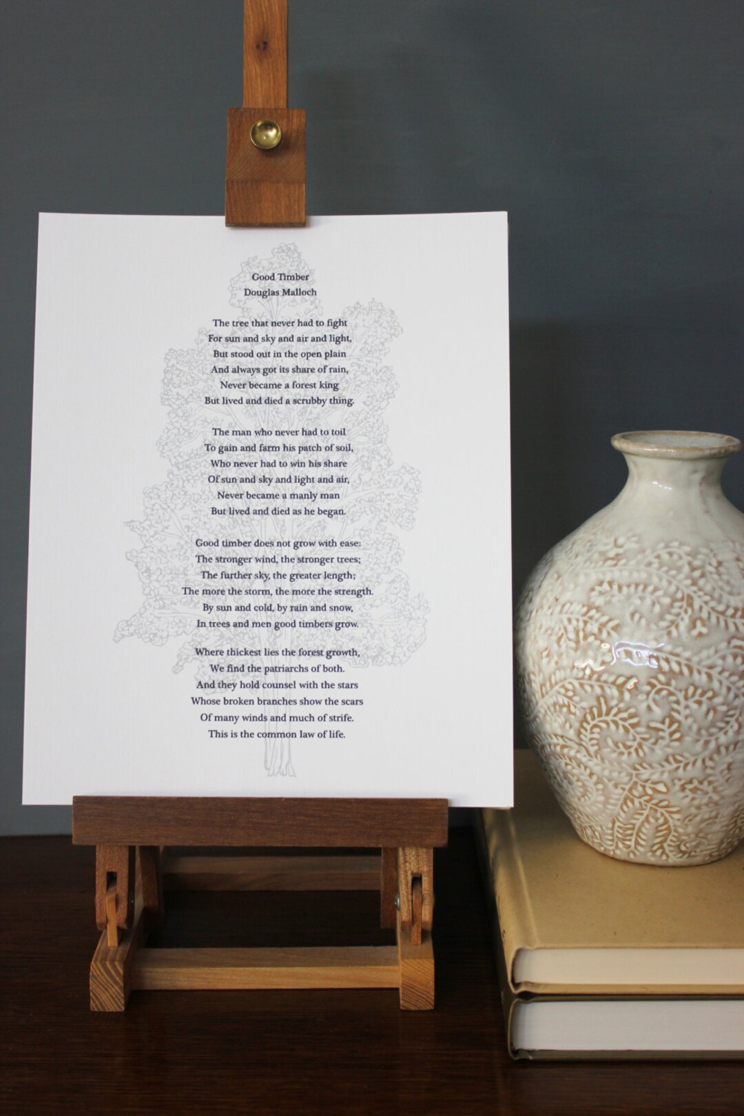 Good Timber Poem With Cedar Tree Line Drawing - PDF Download - Etsy