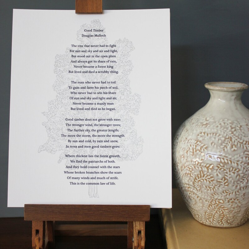 Good Timber Poem - Etsy