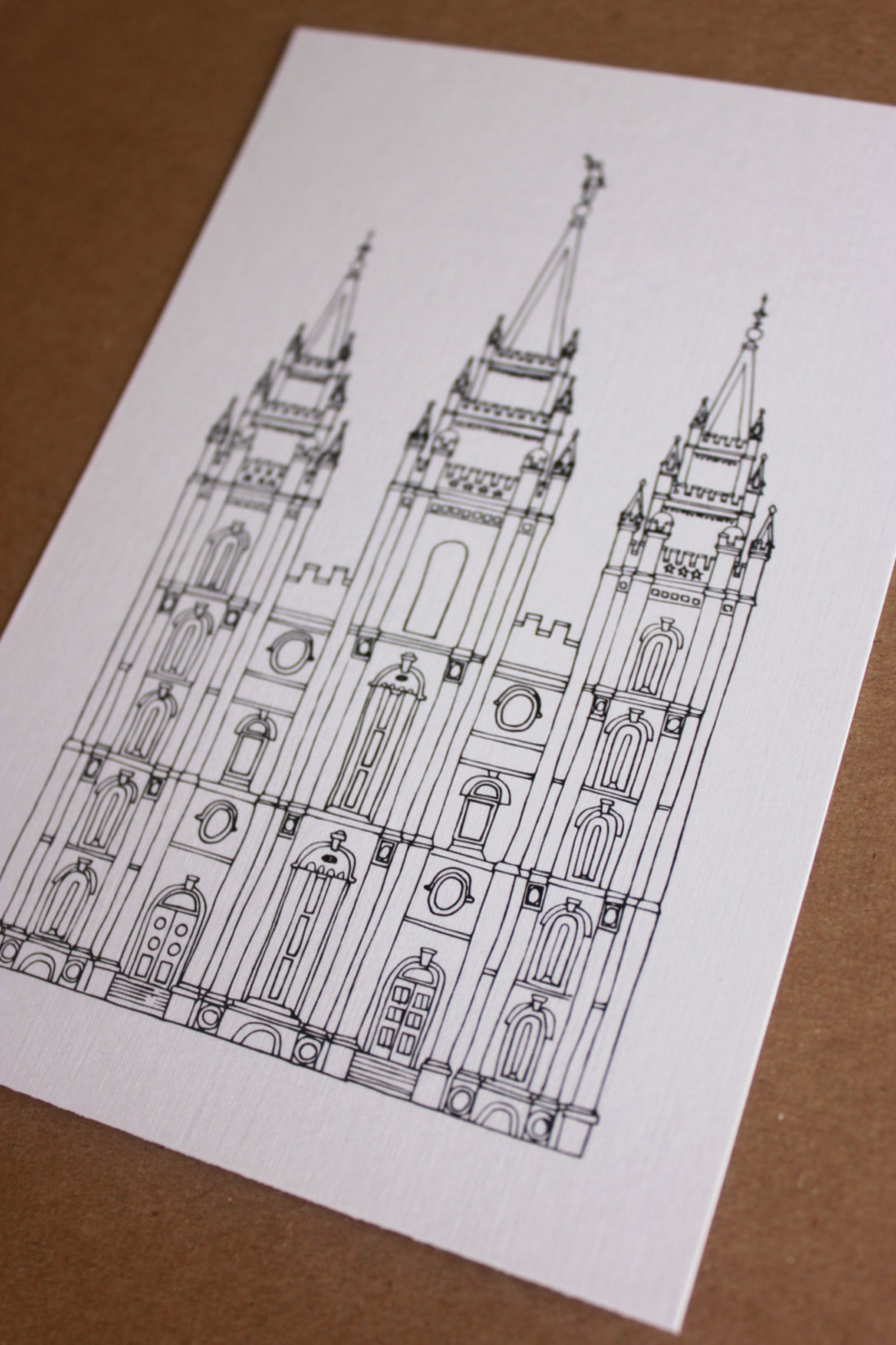 Salt Lake City, Utah Temple Line Drawing, Reproduction - Etsy