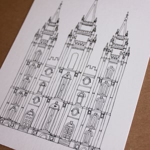 Salt Lake City, Utah Temple Line Drawing, Reproduction - Etsy