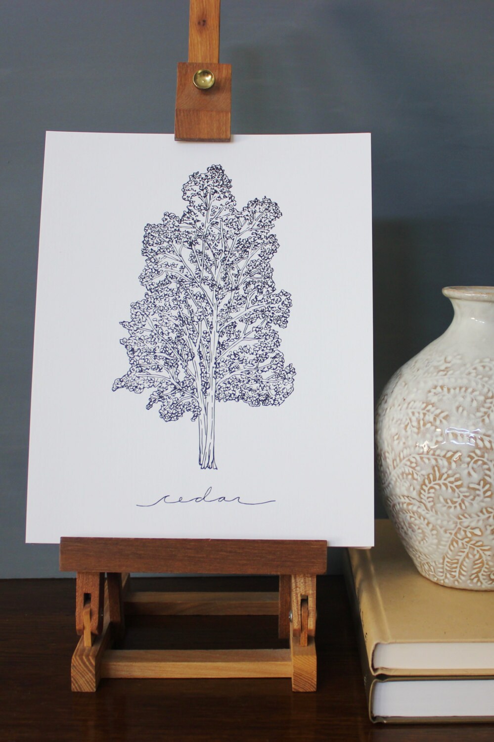 Cedar Tree Line Drawing Reproduction From Original Ink - Etsy