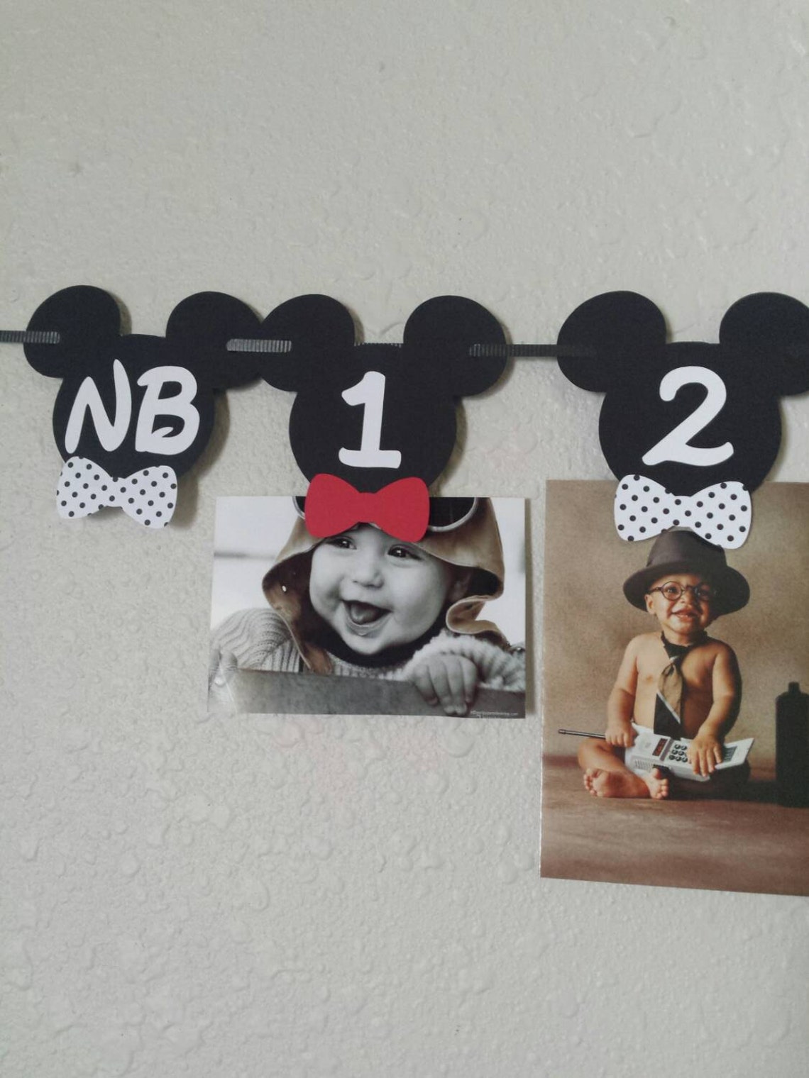 Mickey Mouse Photo Banner Mickey Mouse Bow Tie Banner Mickey - Etsy