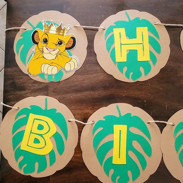 Lion Happy Birthday Banner - Etsy