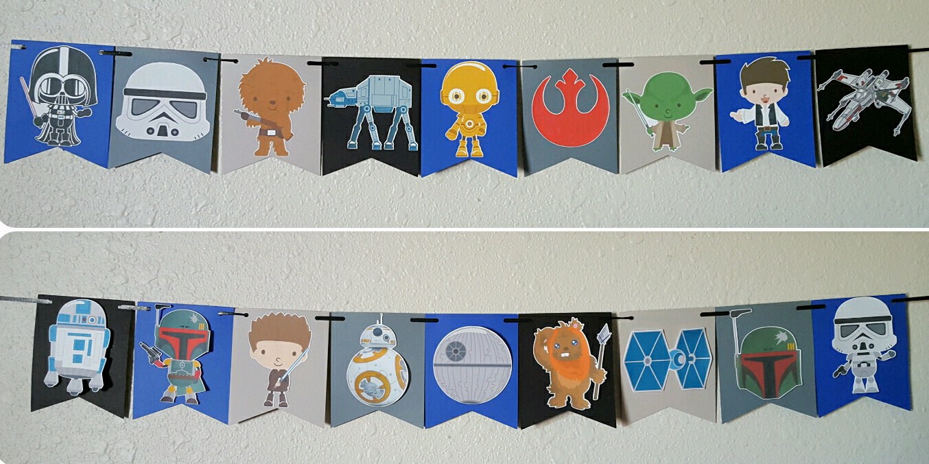 Star Wars Birthday Banner Star Wars Jedi Star Wars Party - Etsy