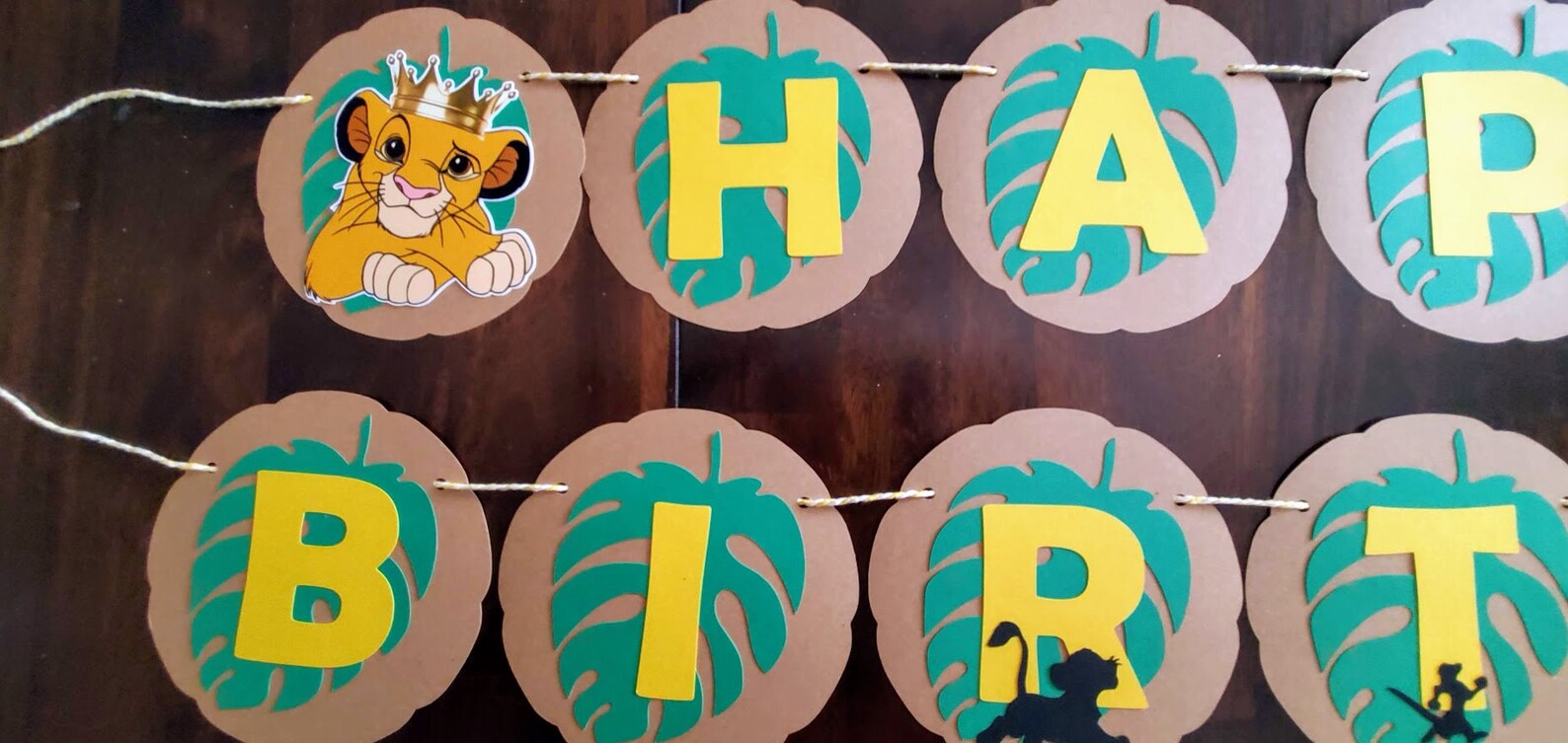 Lion King Happy Birthday Banner Simba Birthday Banner Lion | Etsy
