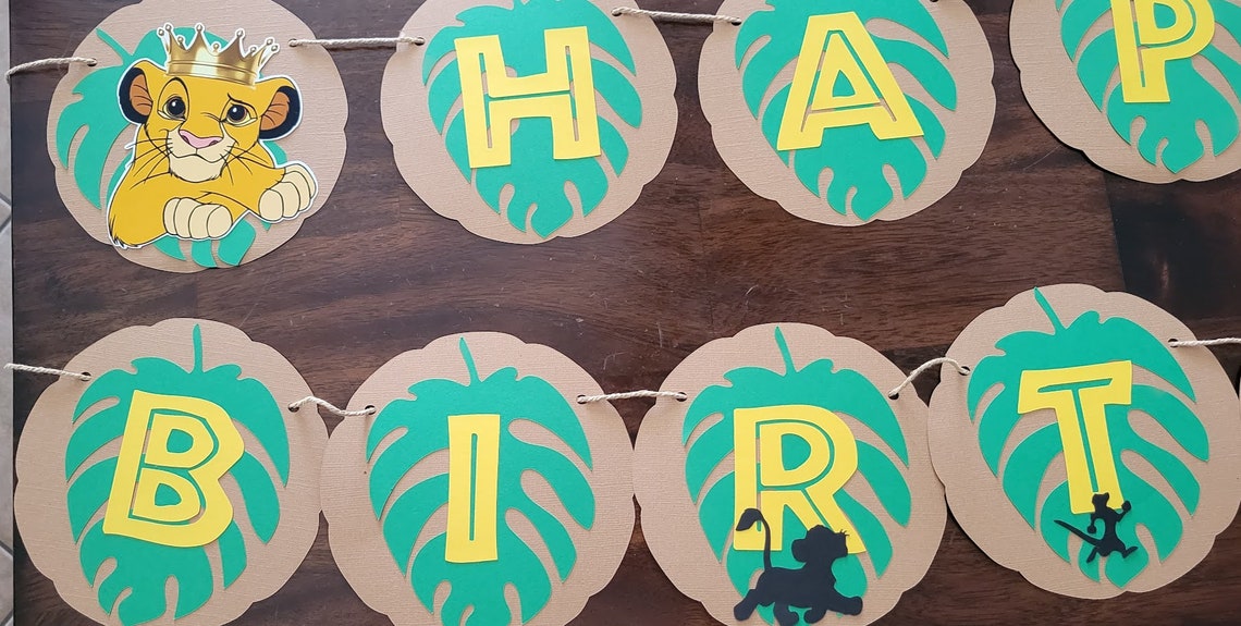 Lion King Happy Birthday Banner Simba Birthday Banner Lion - Etsy New ...