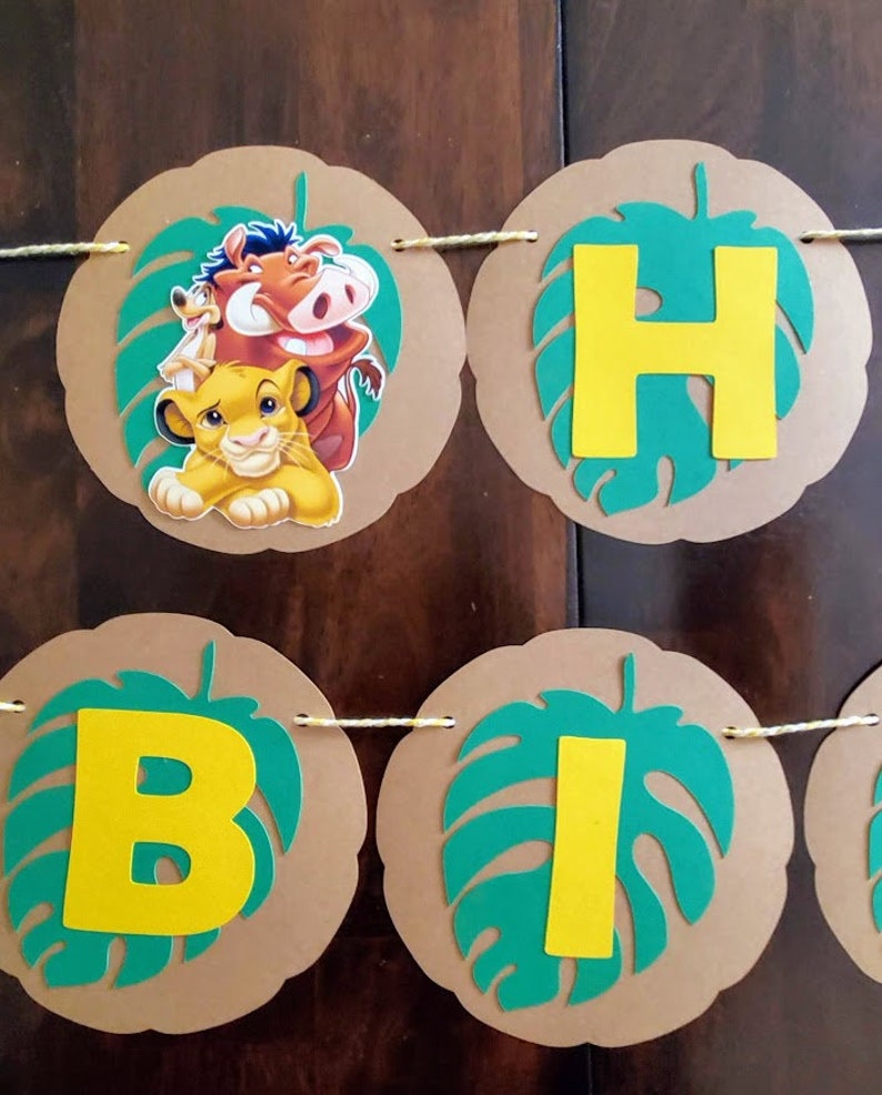 Lion King Happy Birthday Banner Simba Birthday Banner Lion | Etsy