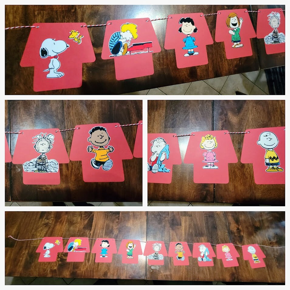 Snoopy "happy Birthday" Banner, Peanuts Party Decor - Etsy