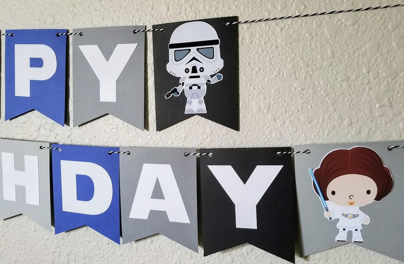 Star Wars Birthday Banner Star Wars Jedi Star Wars Party - Etsy