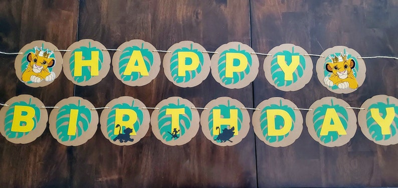 Lion King Happy Birthday Banner Simba Birthday Banner Lion | Etsy
