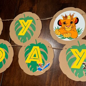 Lion King Happy Birthday Banner, Simba Birthday Banner, Lion King Party ...