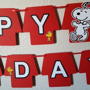 Snoopy "happy Birthday" Banner, Peanuts Party Decor - Etsy