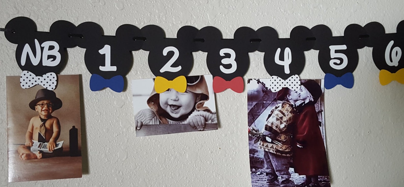 Mickey Mouse Photo Banner Mickey Mouse Bow Tie Banner Mickey - Etsy