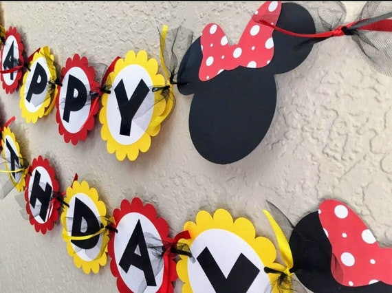 Mickey or Minnie Mouse Banner Mickey Mouse Minnie Mouse | Etsy
