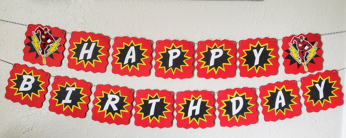 Flash Birthday Banner Flash Birthday Party Flash Birthday - Etsy