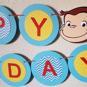 Curious George Birthday Banner, Curious George Name Banner, Curious ...