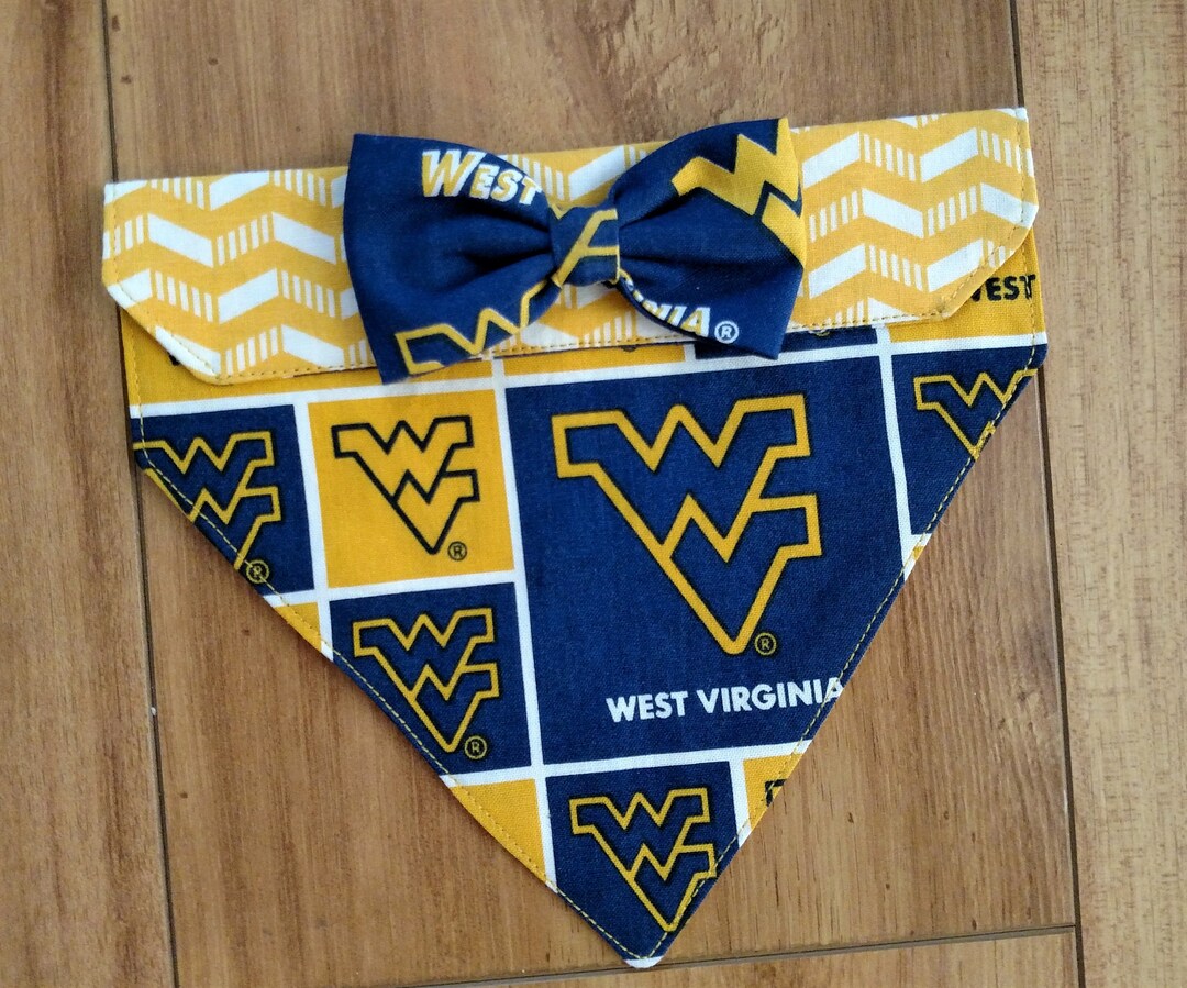 Choose From 5 WV Fabrics-dog-cat Bandana-wvu College - Etsy