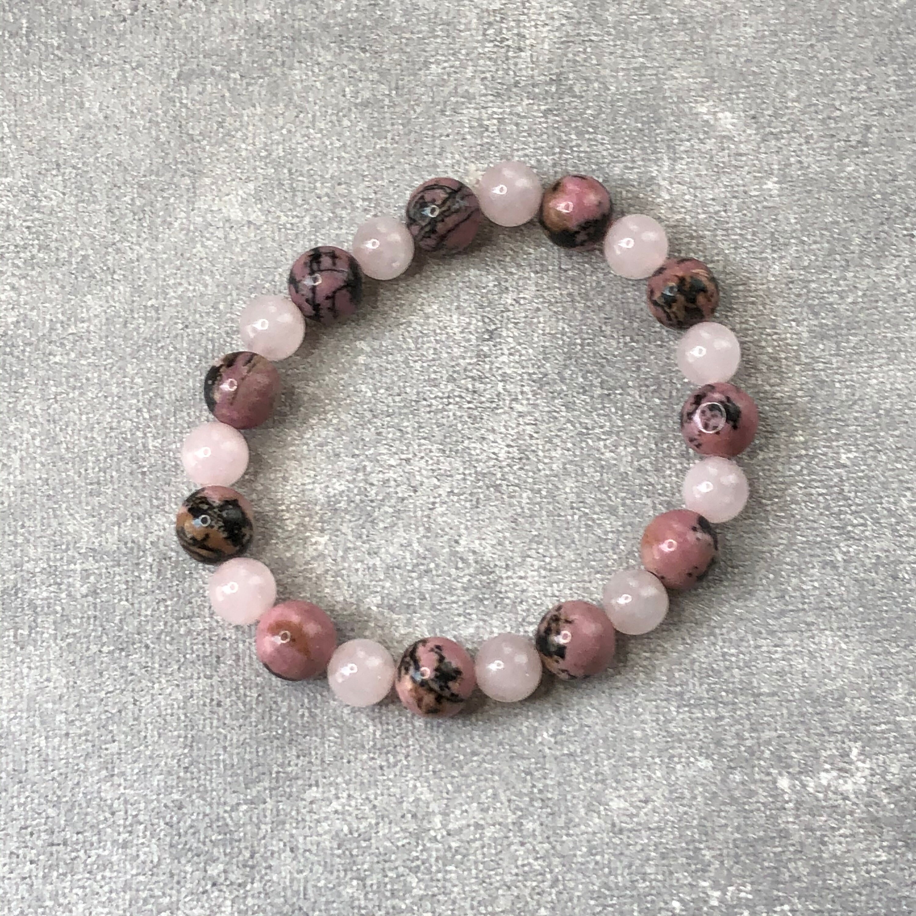 Beaded Bracelet Rose Quartz Bracelet Rhodonite Bracelet | Etsy