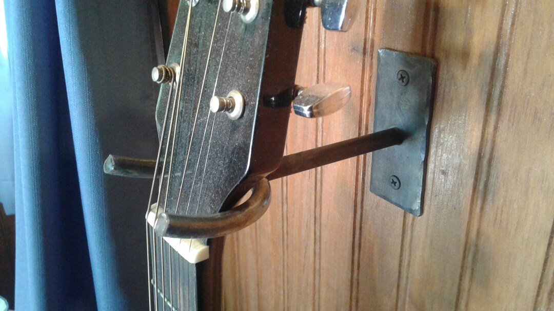 Hand Forged Iron Guitar Hanger Lined With Wear Reducing Clear Plastic ...