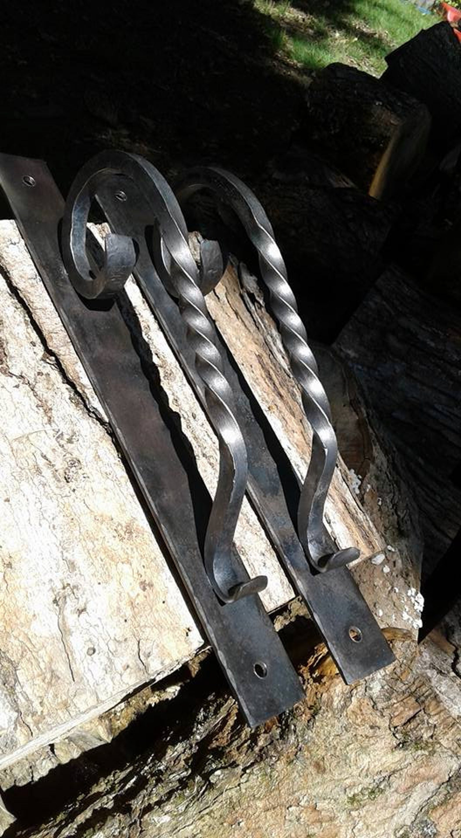 Hand Forged Scrolled Pulls With Twists. - Etsy