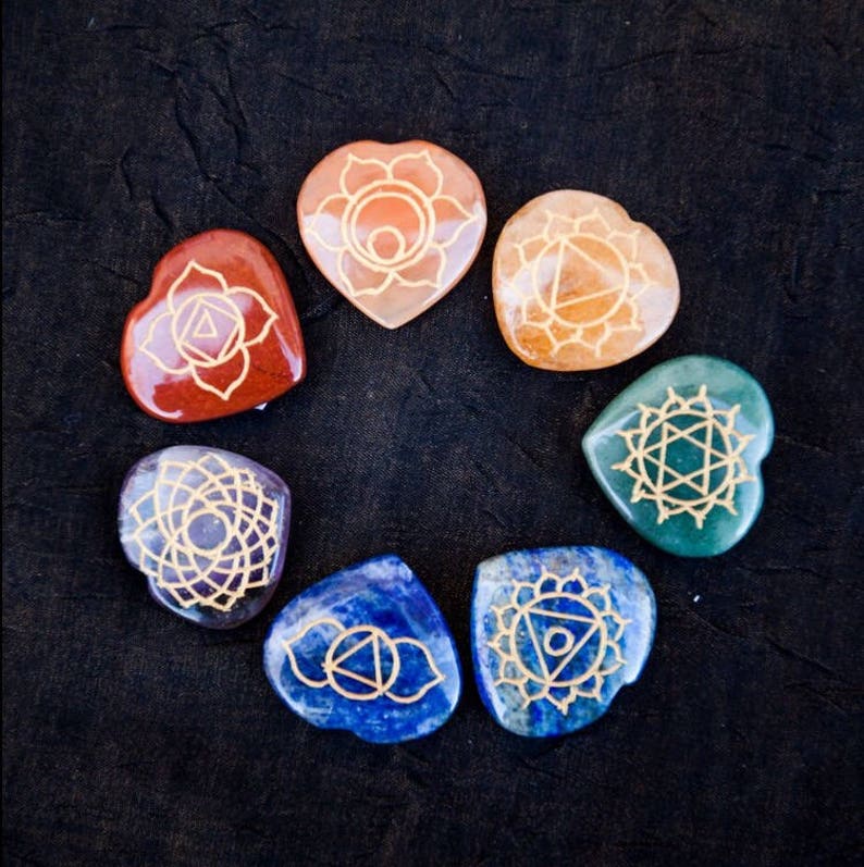 Chakra Stones/ 7 Chakra Gemstones Set/ Heart Chakra Stones | Etsy