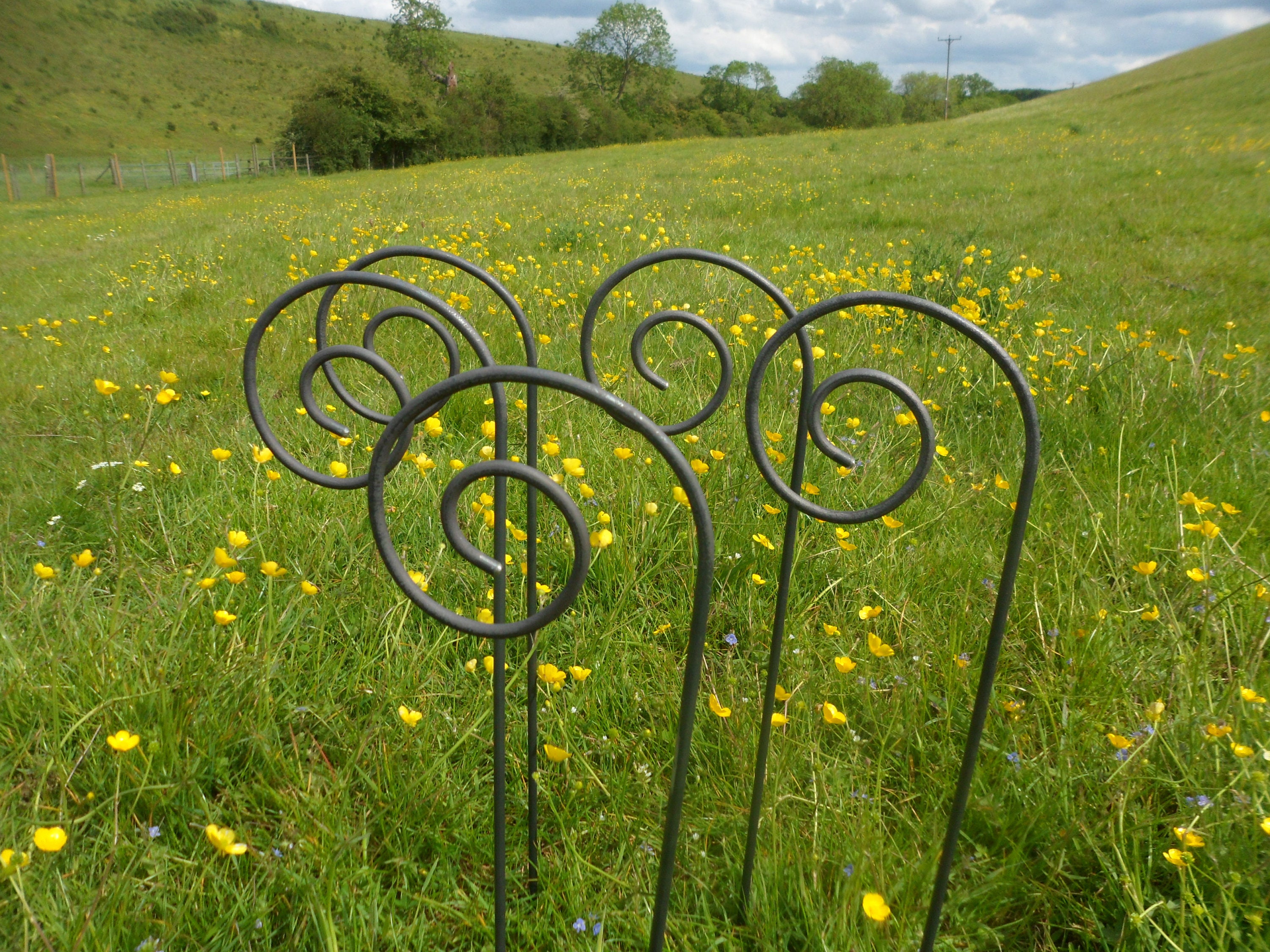 Set of 5 Metal Garden Crooks Plant Support/stakes - Etsy