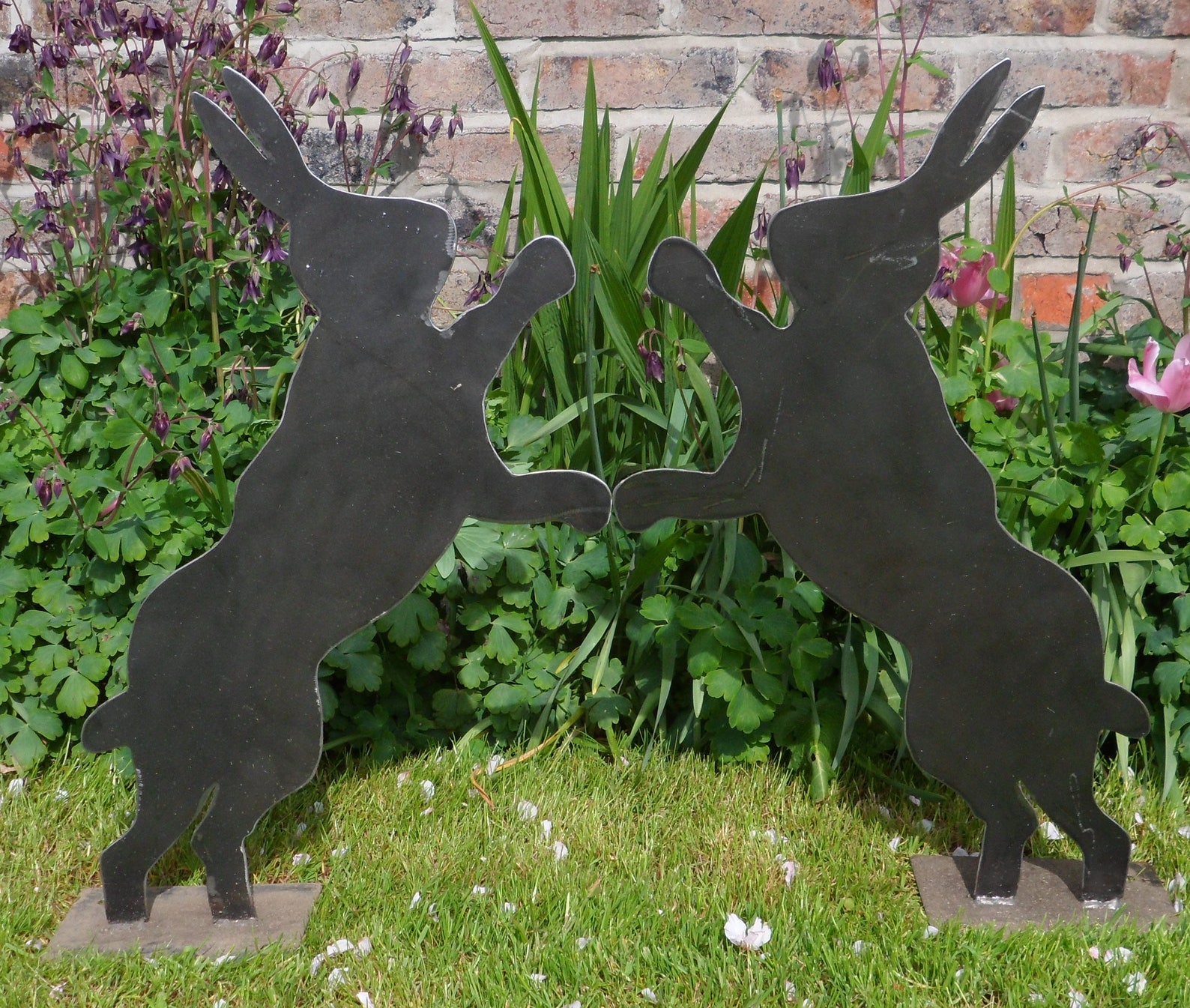 Metal Boxing Hares Garden Sculpture / Ornament Country Home | Etsy