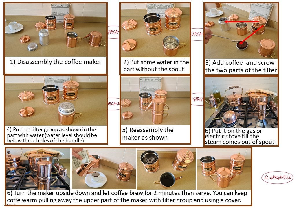 Coffee Maker / copper coffee maker/ moka in copper for 2 4 6 | Etsy