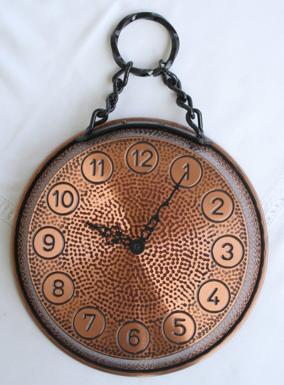 Copper Clock With Chain/ Wall Clock / Copper Wall Clock / Wall - Etsy