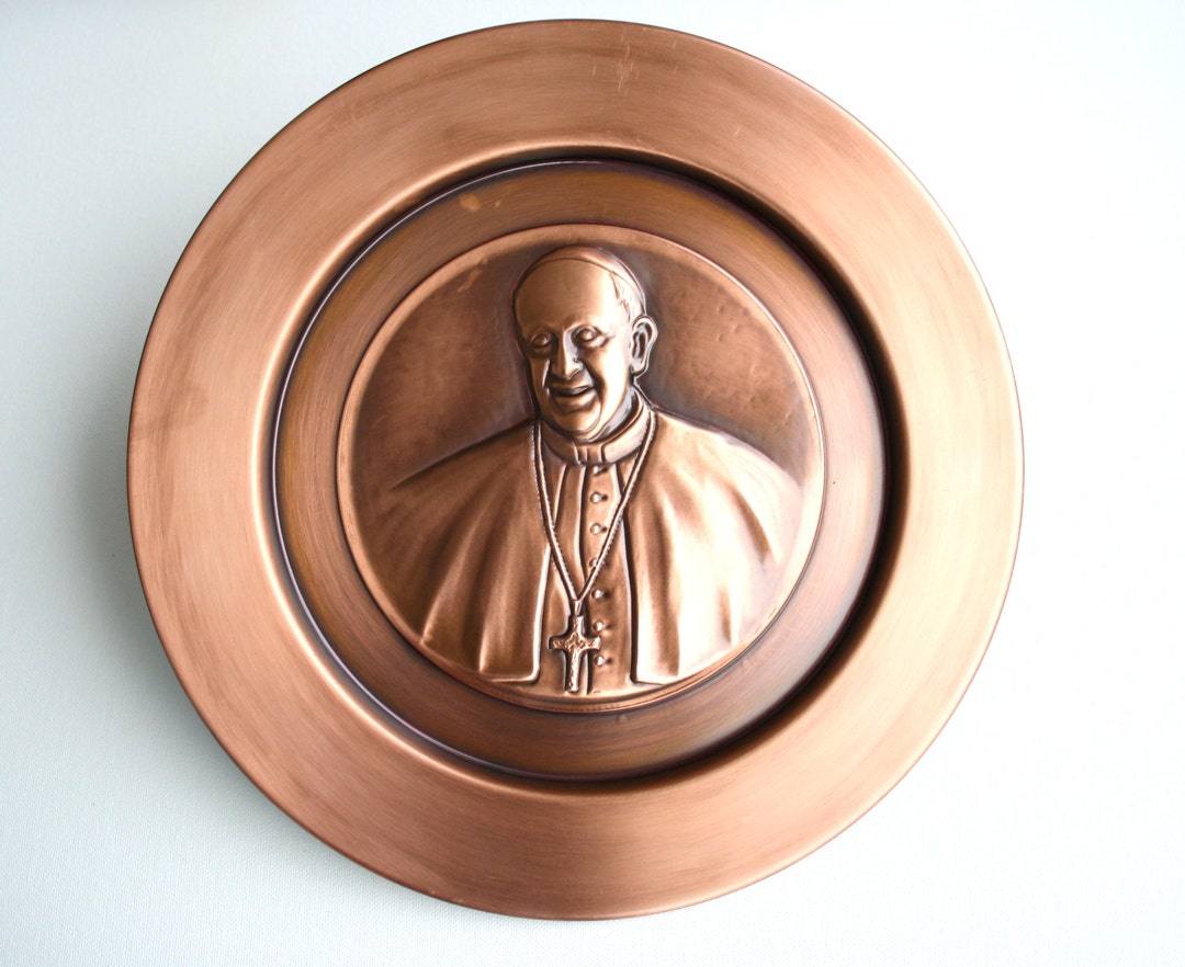 Pope Francis Copper Wall Plate/ Pope Bergoglio Portrait - Etsy