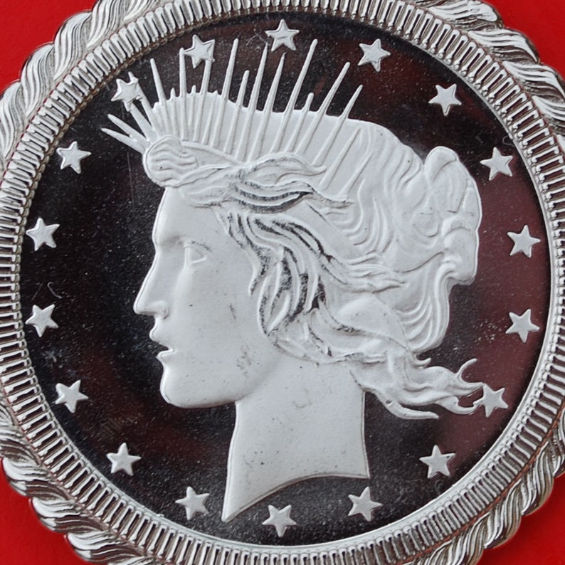 Peace Silver Dollar Design 1 Oz .999 Silver Round Solid 925 | Etsy
