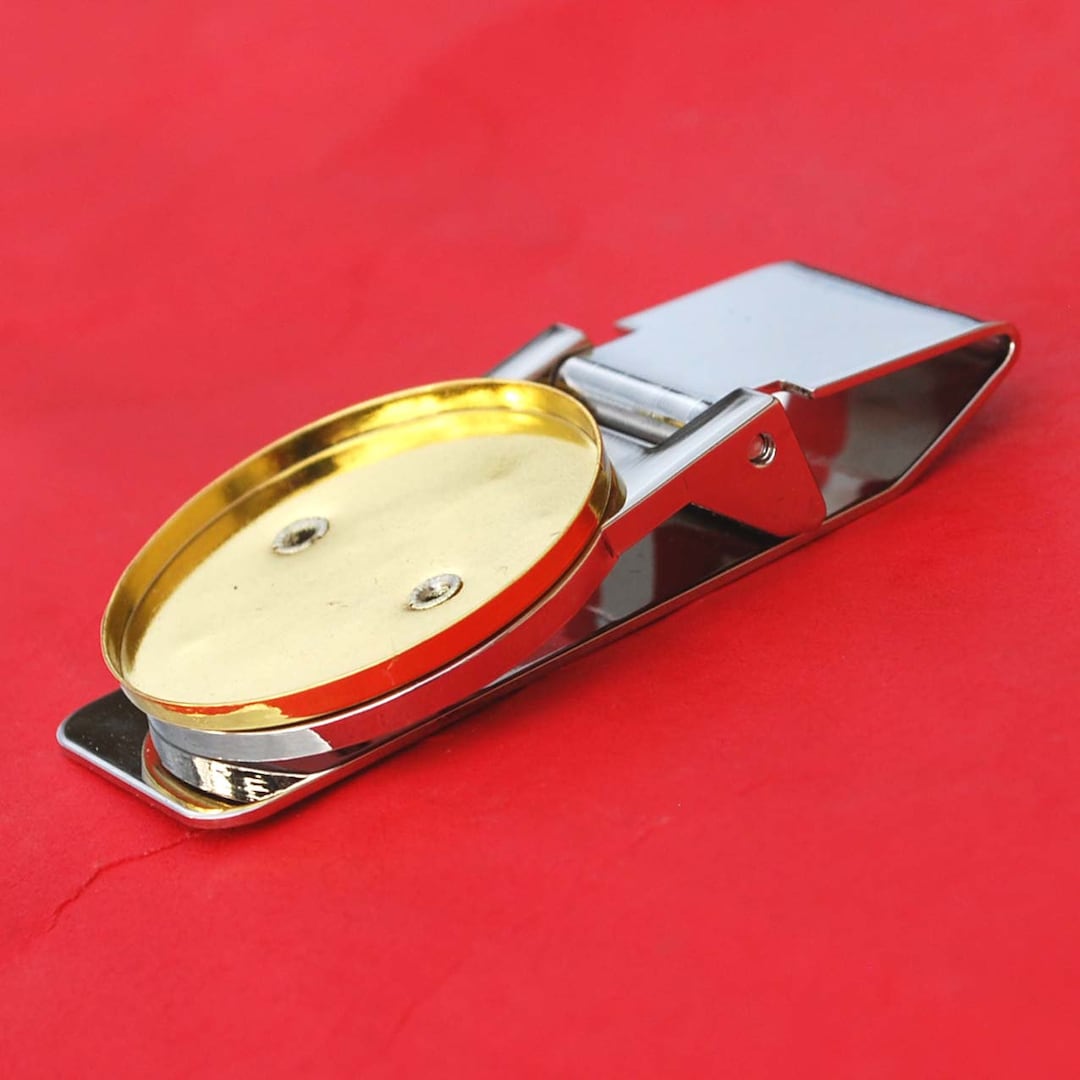 BLANK Hinged Money Clip Findings W. Coin Bezel to Fit US Half Dollars ...