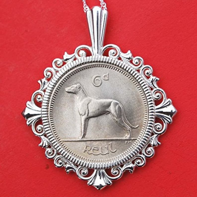 1968 Irish Ireland 6 Pence Wolfhound Greyhound Dog BU Unc Coin Solid ...