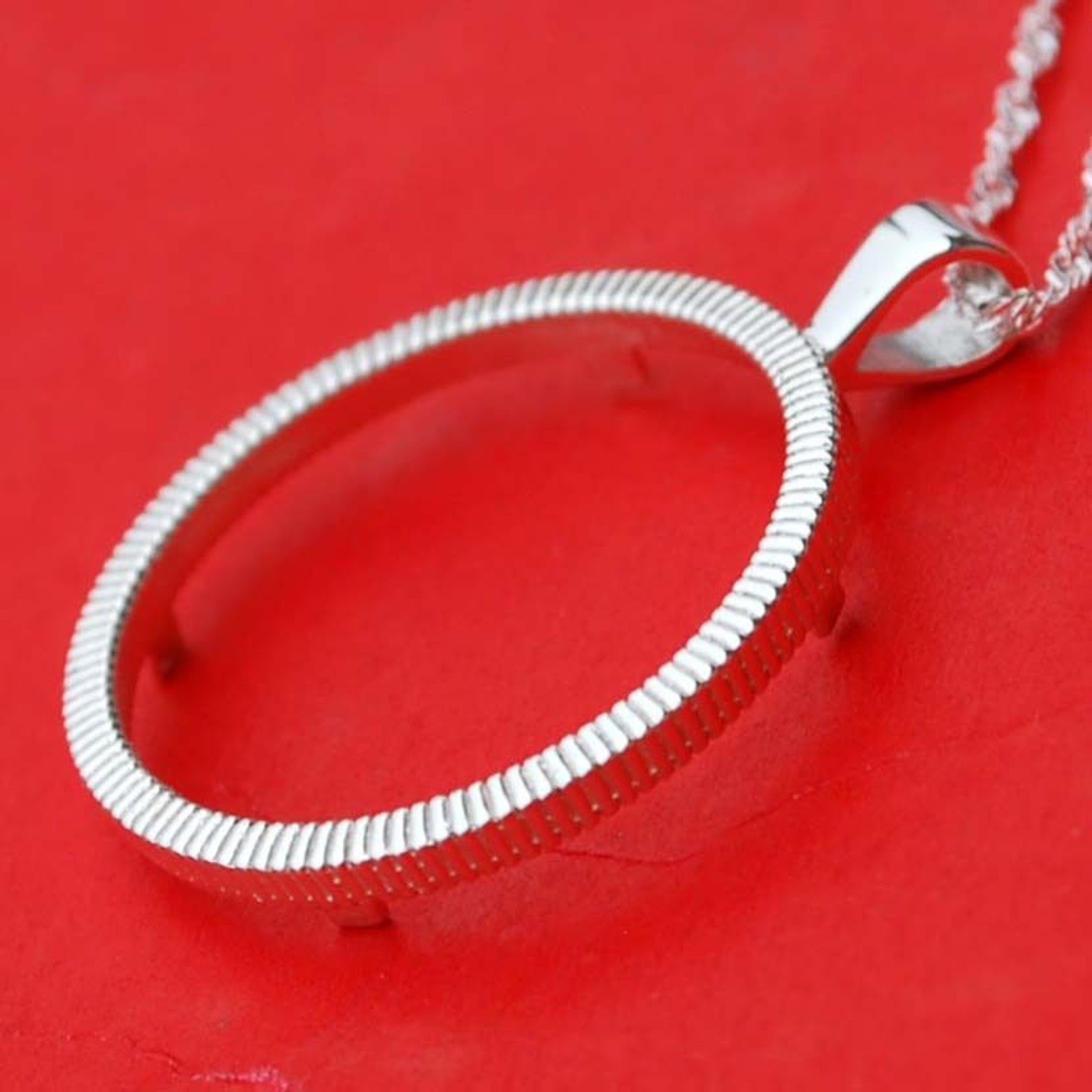 Solid 925 Sterling Silver Coin Bezel Mount Frame to Fit US Nickels and ...