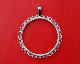Solid 925 Sterling Silver Coin Bezel Mount Frame Settings Fit US Dimes ...