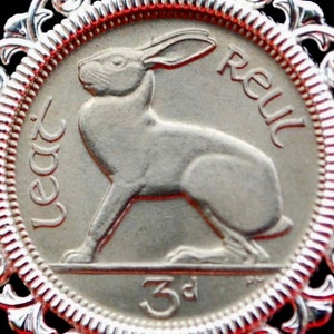 1968 Irish Ireland 3 Pence Hare Rabbit BU Uncirculated Coin Solid 925 ...