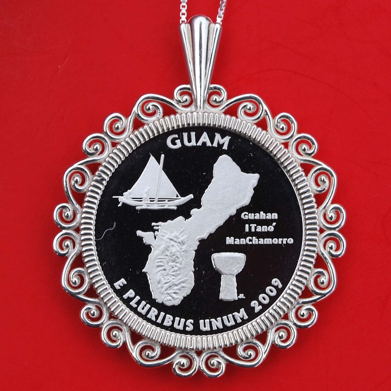 2009 Guam - DC & US Territories Quarter 90% Silver Proof Coin Soild 925 ...