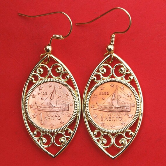 2002 1 Euro Cent Athenian Trireme BU Unc Coins Gold Plated | Etsy