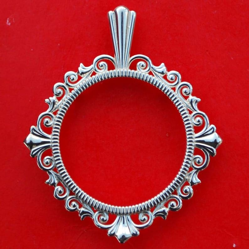Solid 925 Sterling Silver Coin Bezel Mount Frame Settings Fit US ...