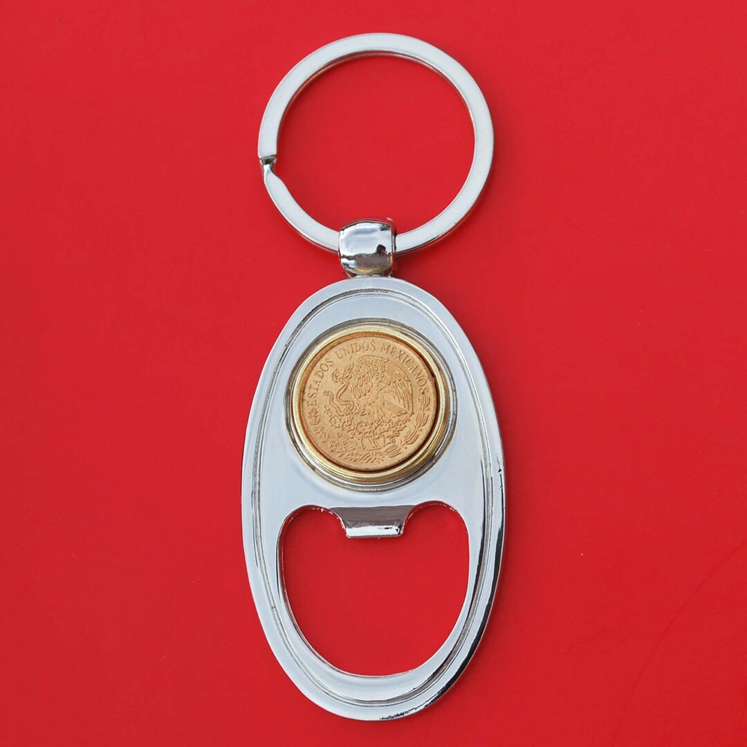 1973 Mexico 5 Centavos BU Uncirculated Coin Key Chain Ring Bottle ...